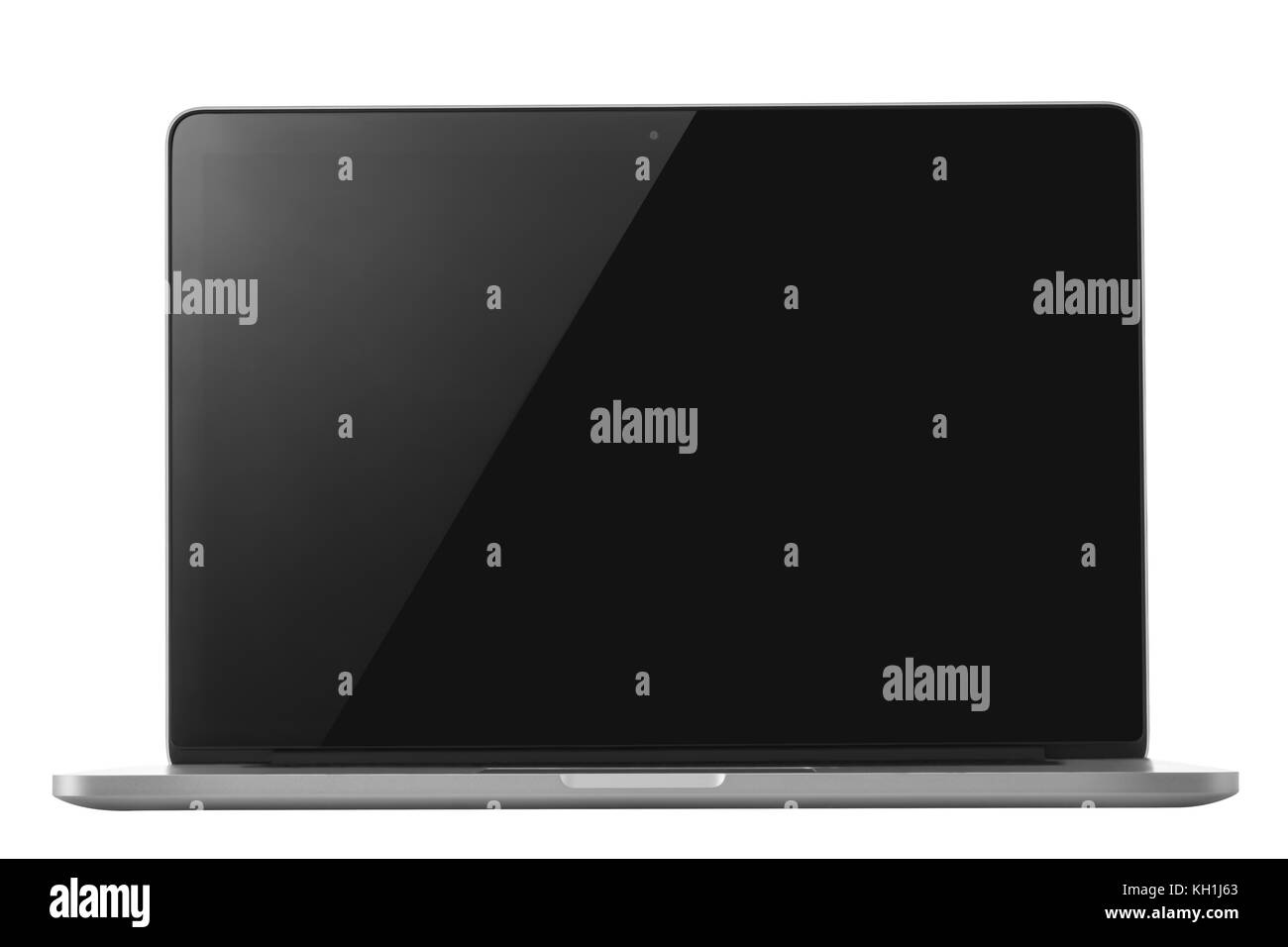 Modern black laptop isolated Black and White Stock Photos & Images - Alamy