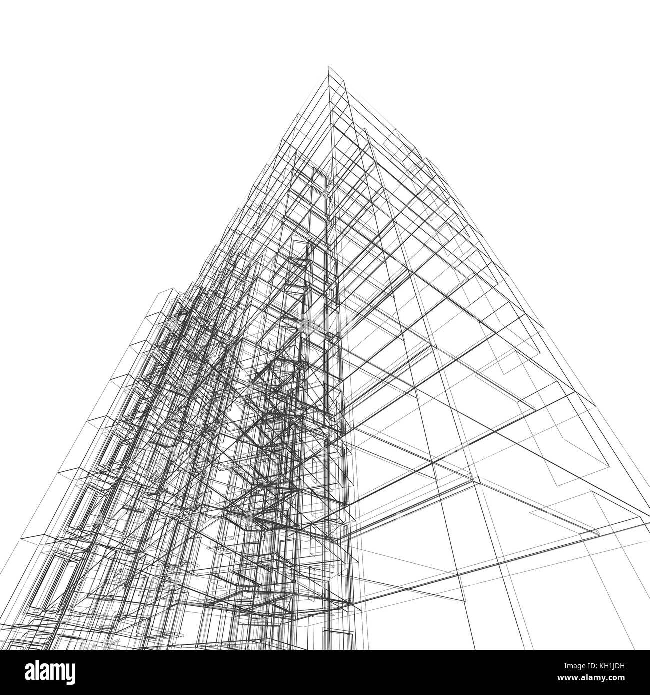 Modern building 3d rendering. Architecture design and model my own ...