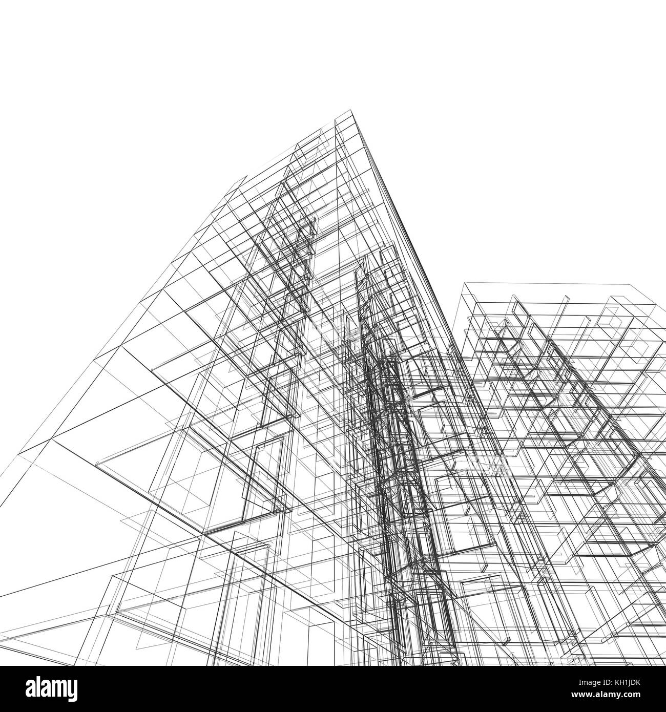 Construction architecture. Design and 3d rendering model my own Stock ...