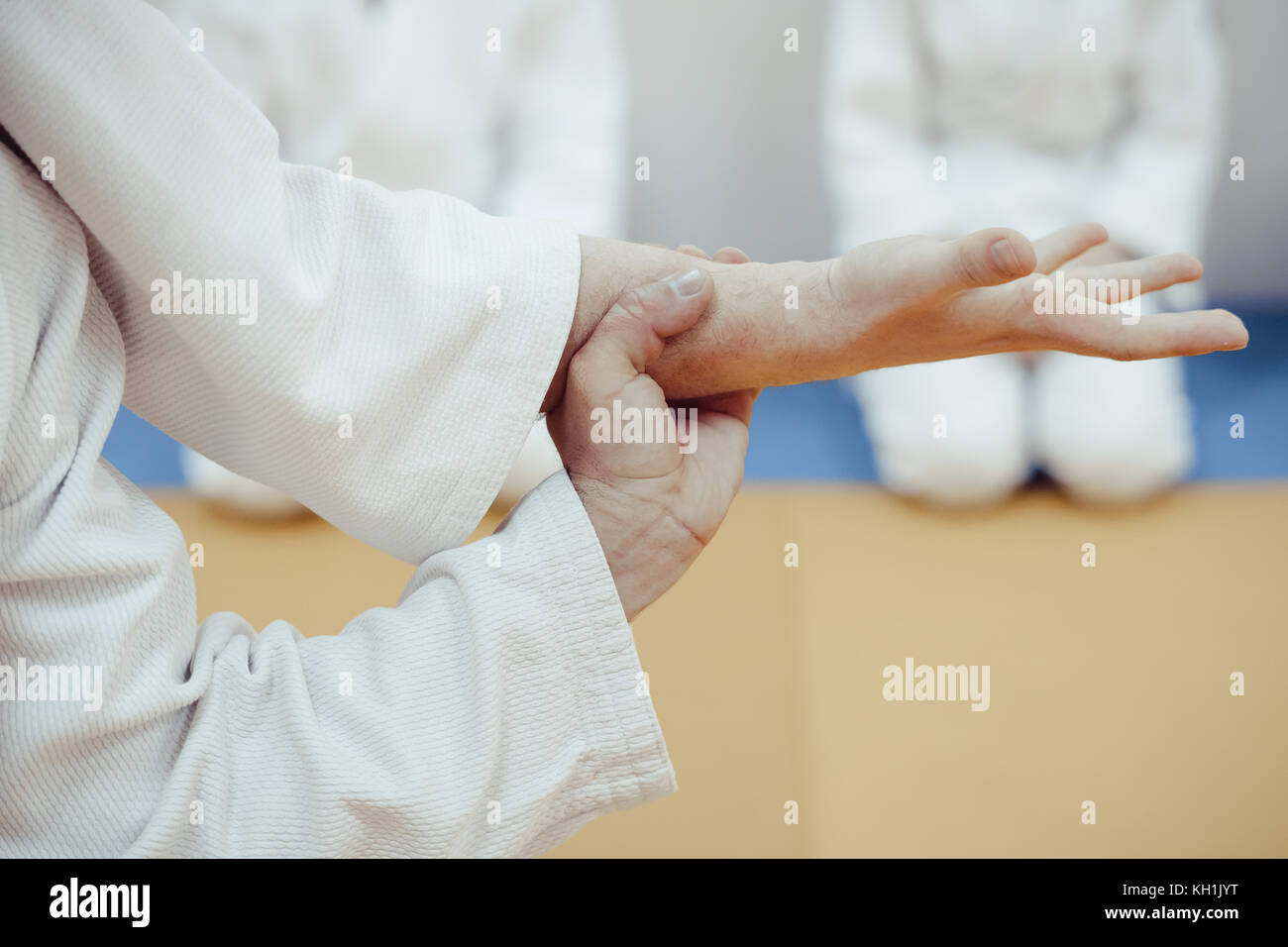 combat arm in sparring on the tatami Stock Photo - Alamy