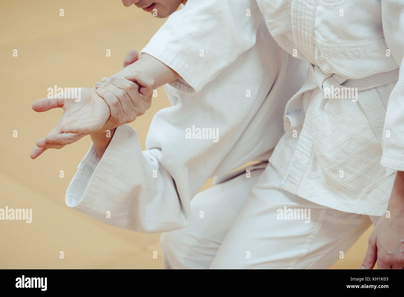 combat arm in sparring on the tatami Stock Photo - Alamy