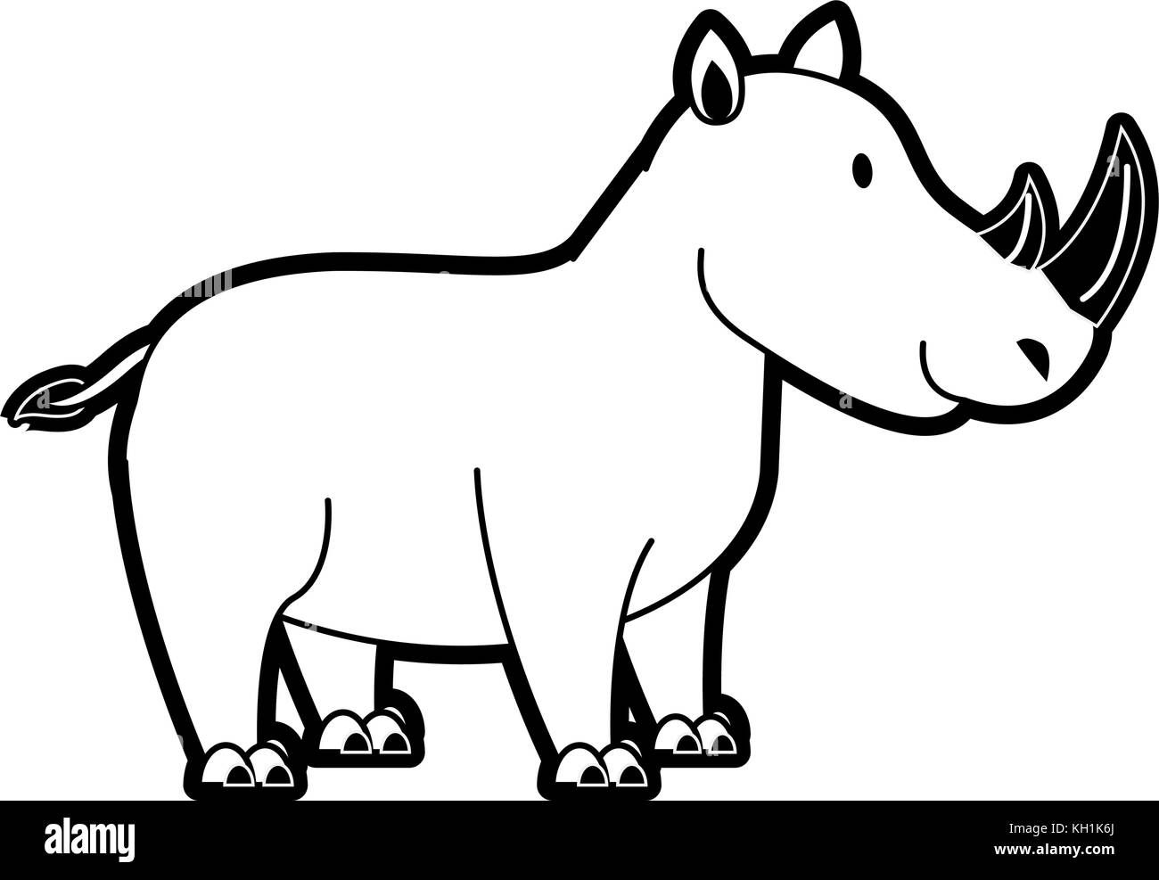 Rhino vector happy Black and White Stock Photos & Images - Alamy