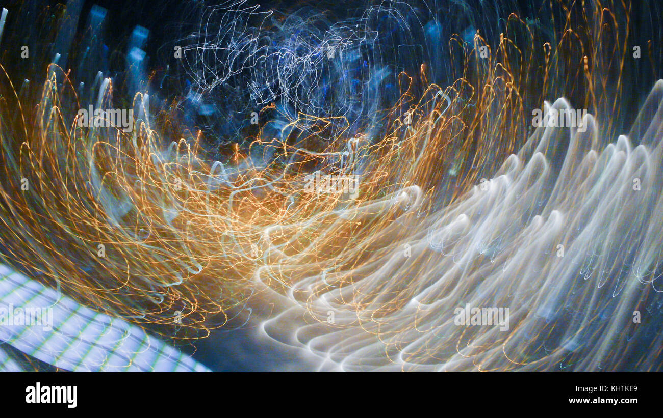 Expressive light movement sceneries during night at a common city Stock ...