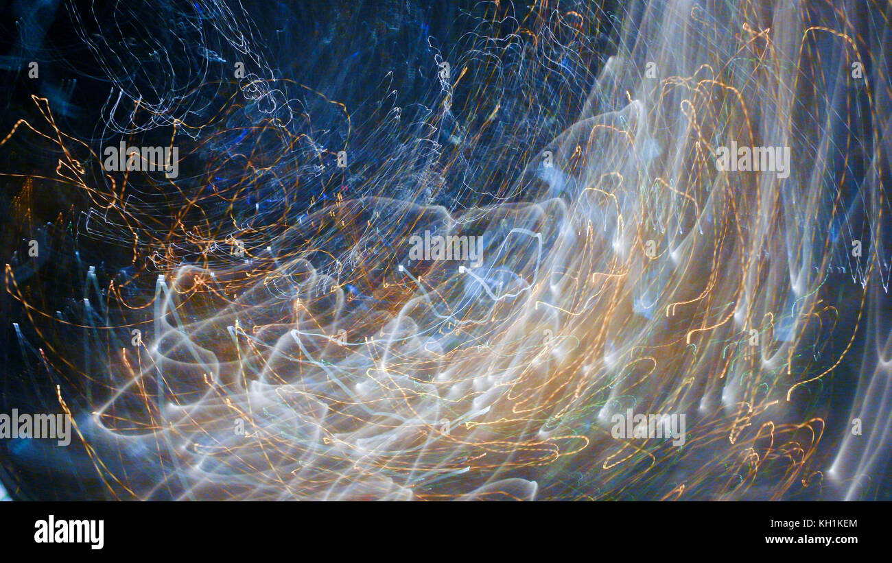 Expressive light movement sceneries during night at a common city Stock ...