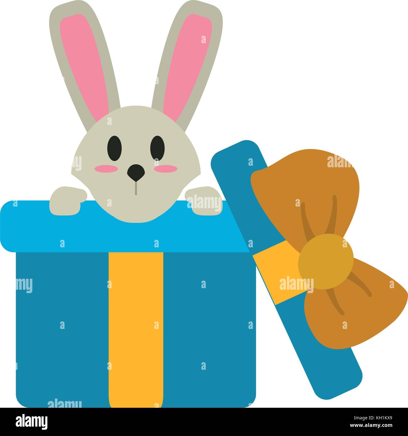 Rabbit in gift box Stock Vector Image & Art - Alamy