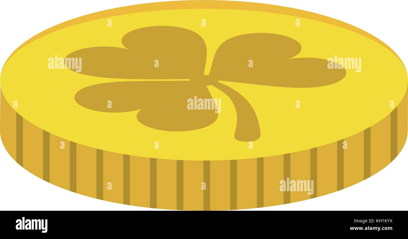 Coin with clover Stock Vector Image & Art - Alamy
