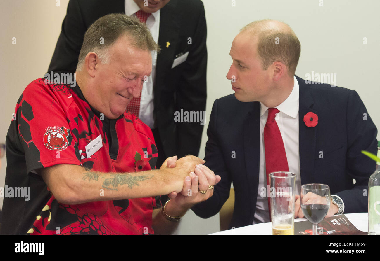The Duke of Cambridge, meets Gareth Moyle (left), a beneficiary of the ...
