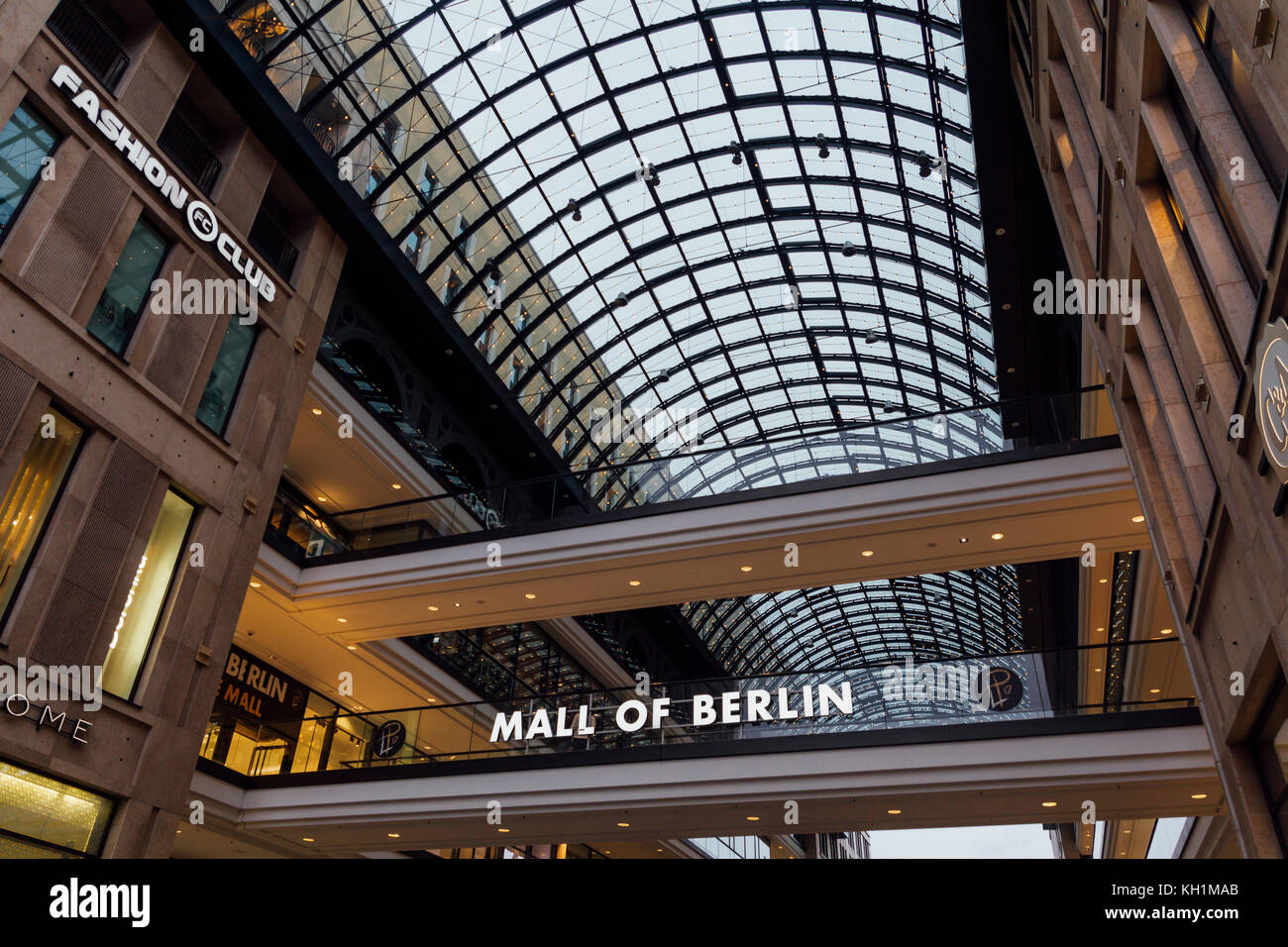 The Mall of Berlin shopping centre at Leipziger Platz, offering various ...
