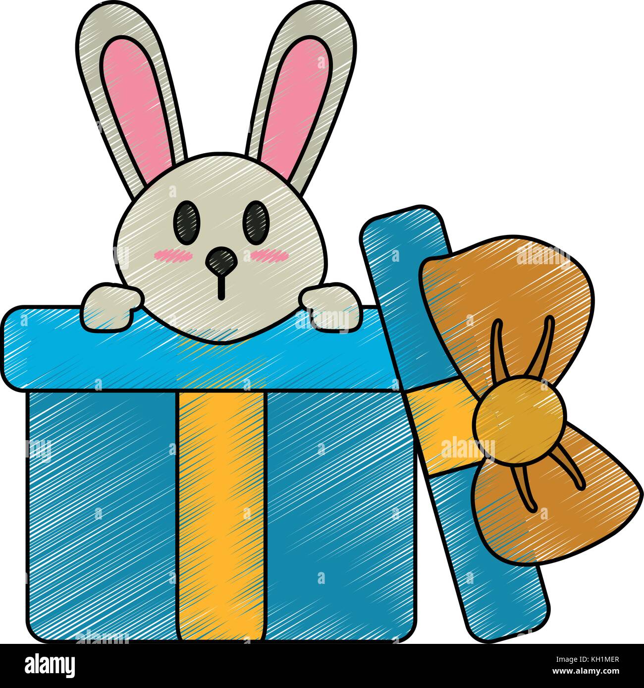 Rabbit in gift box Stock Vector Image & Art - Alamy