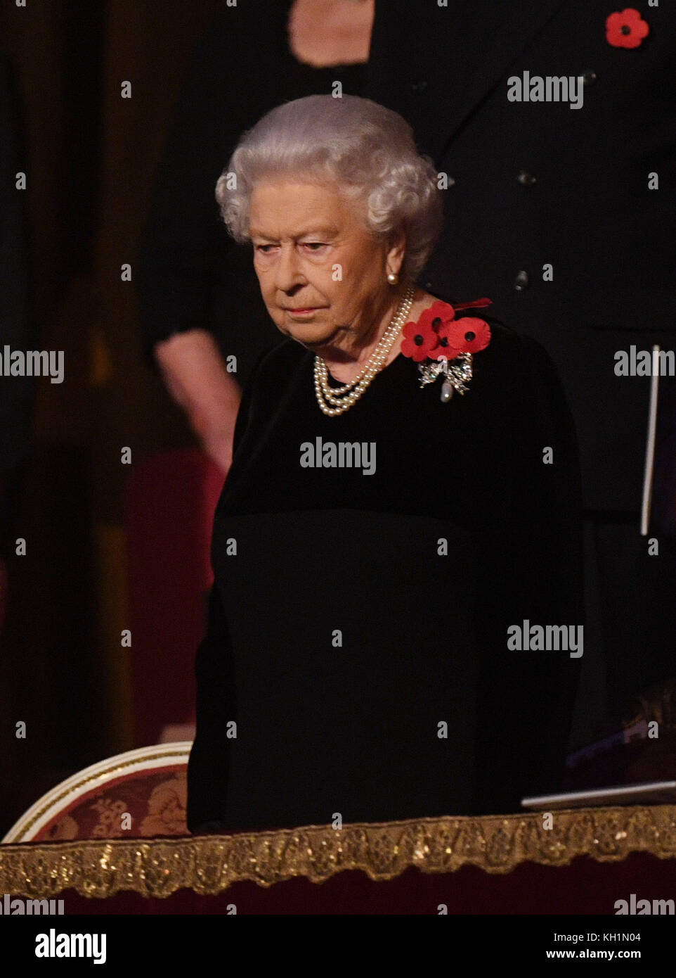 Queen Elizabeth II attends the annual Royal Festival of Remembrance at ...