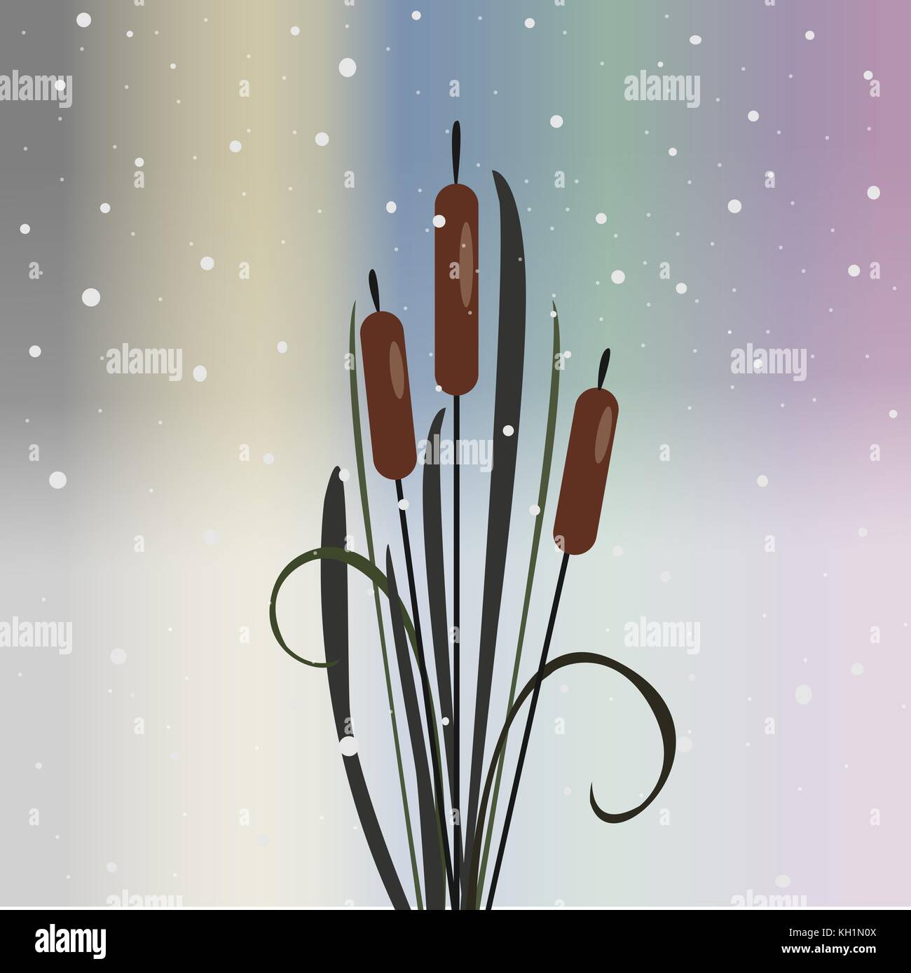 Reed plant silhouettes on Stock Vector Images - Alamy