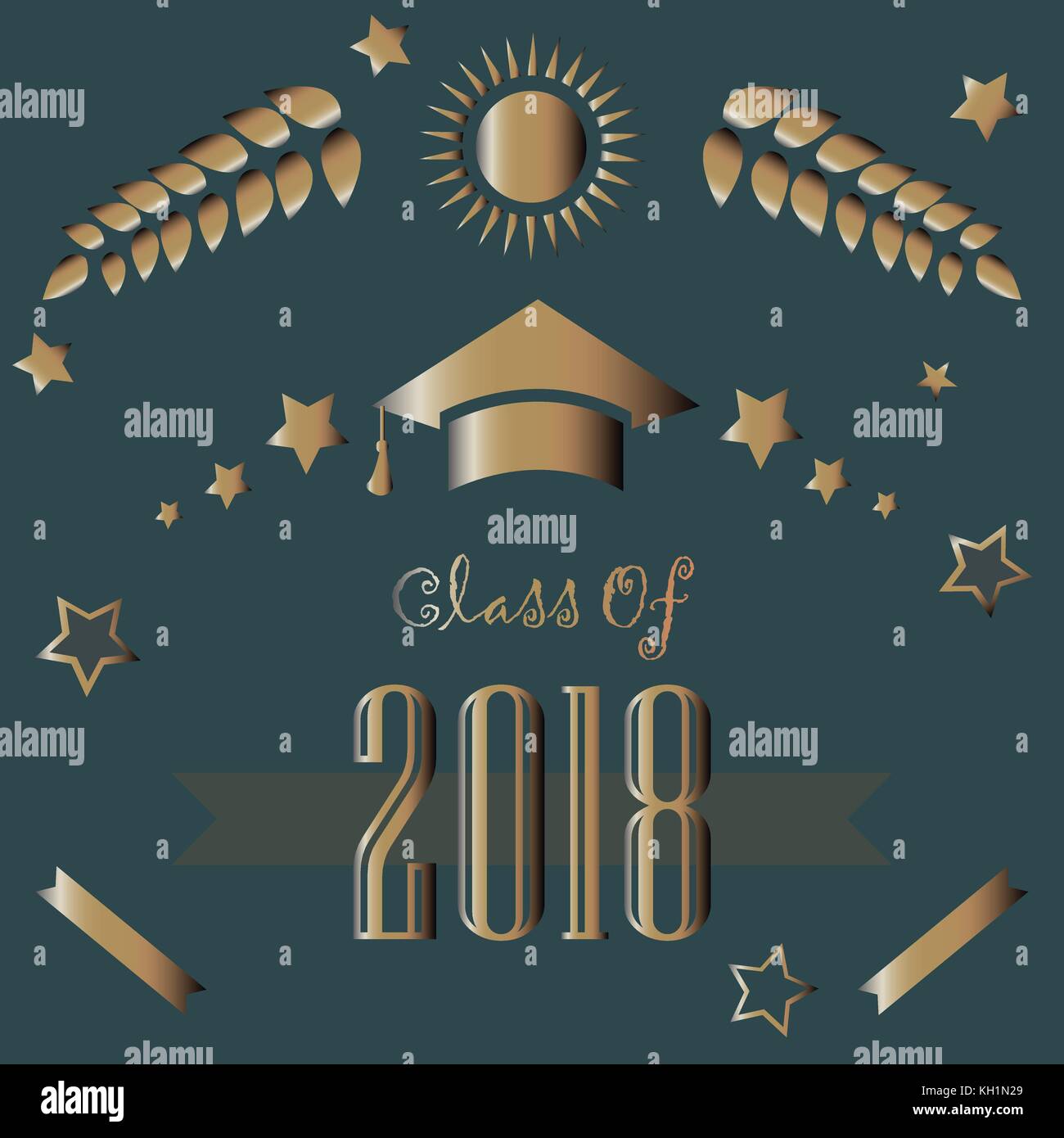 Graduation Class of Year 2018. Vector Illustration Stock Vector Image ...