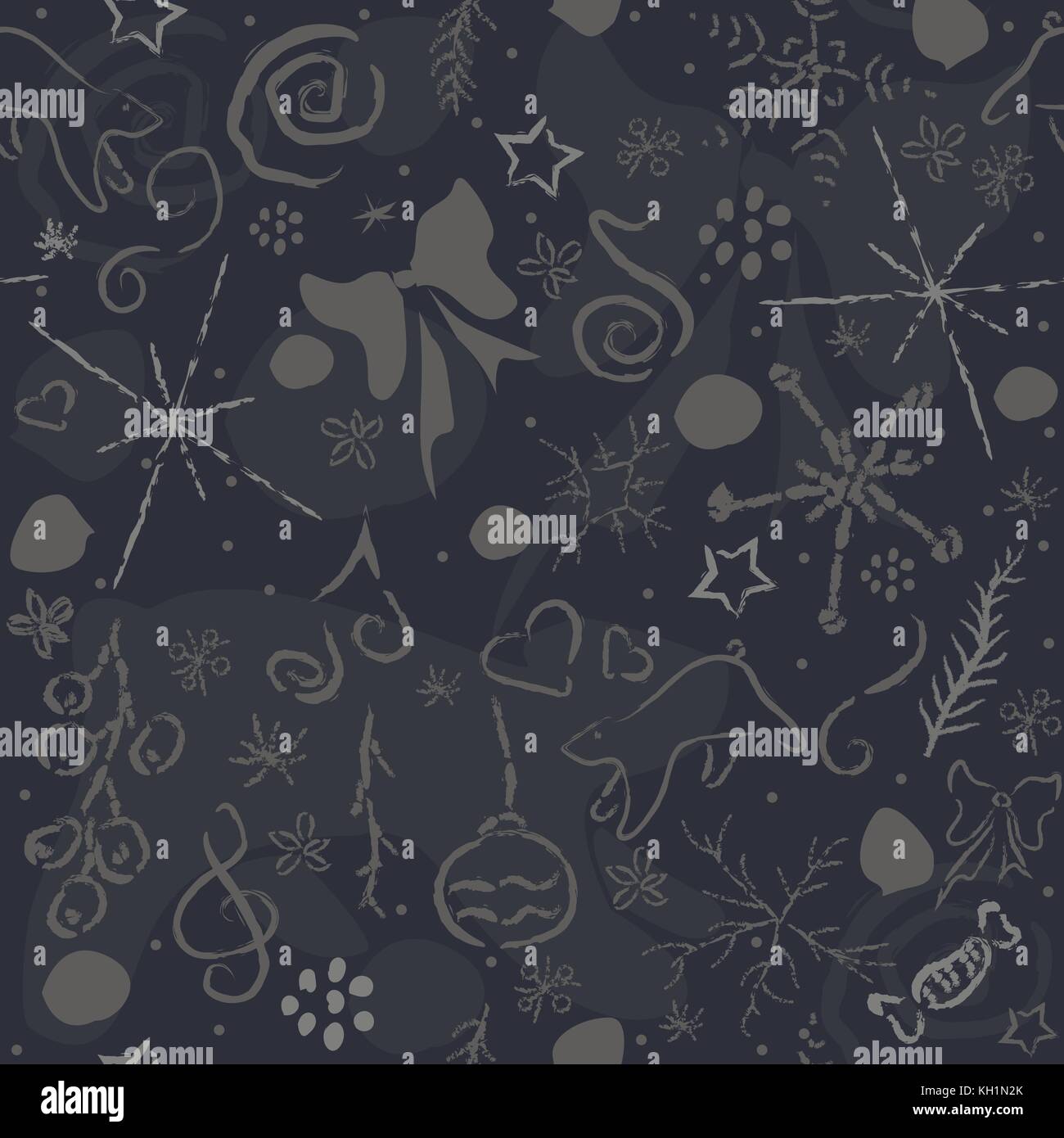 Seamless Winter Pattern. Hand Drawn Elements. Vector Illustration Stock ...
