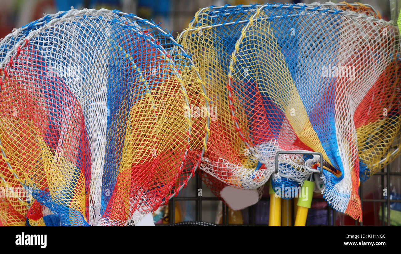 many fishing net in the toy store Stock Photo - Alamy