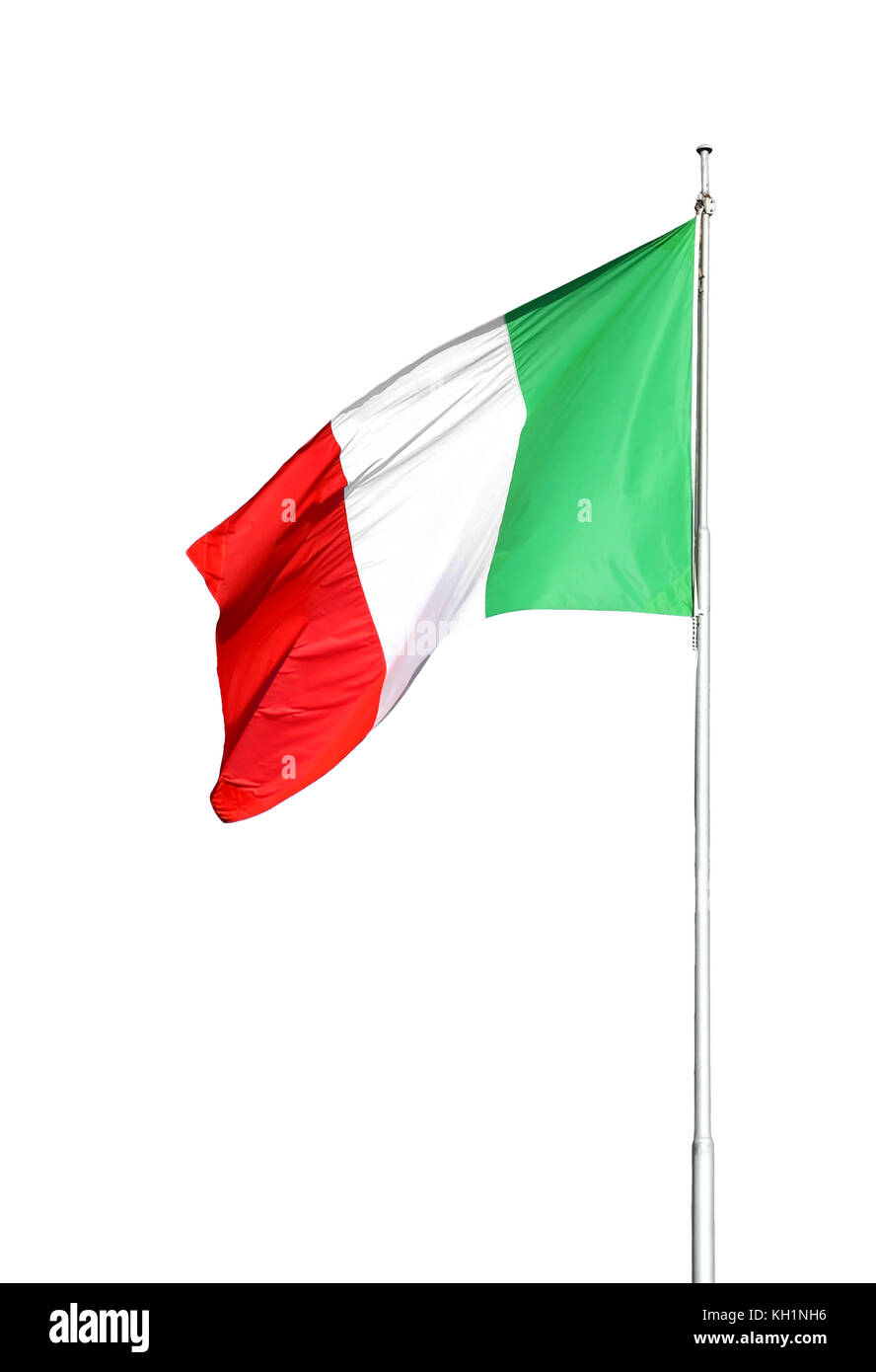 big isolated italian flag on white background Stock Photo - Alamy