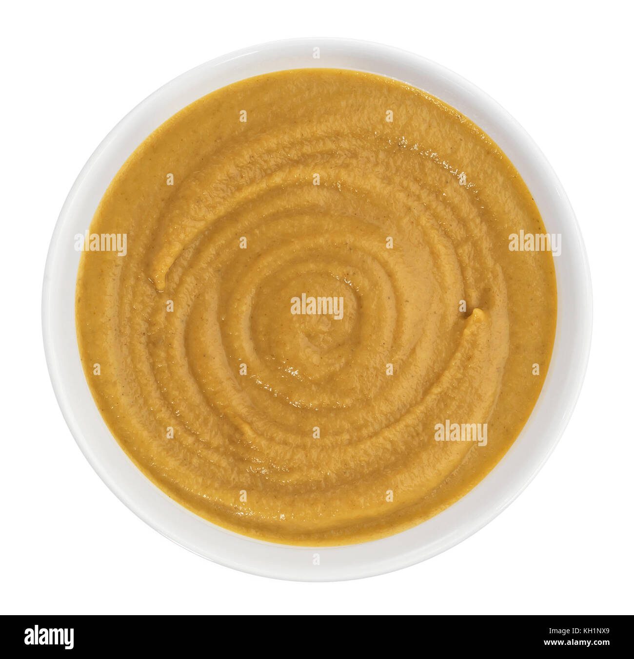 Bowl of mustard on white background. With clipping path Stock Photo - Alamy