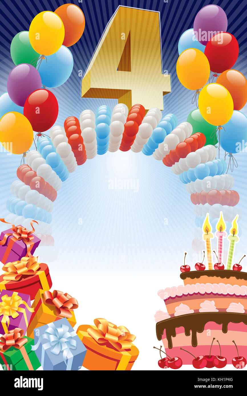 Happy 4th birthday hi-res stock photography and images - Alamy