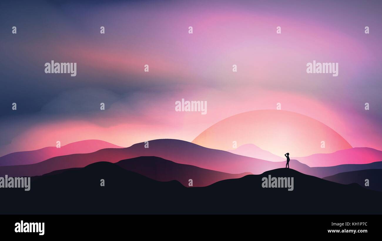 Hill ridge distance Stock Vector Images - Alamy