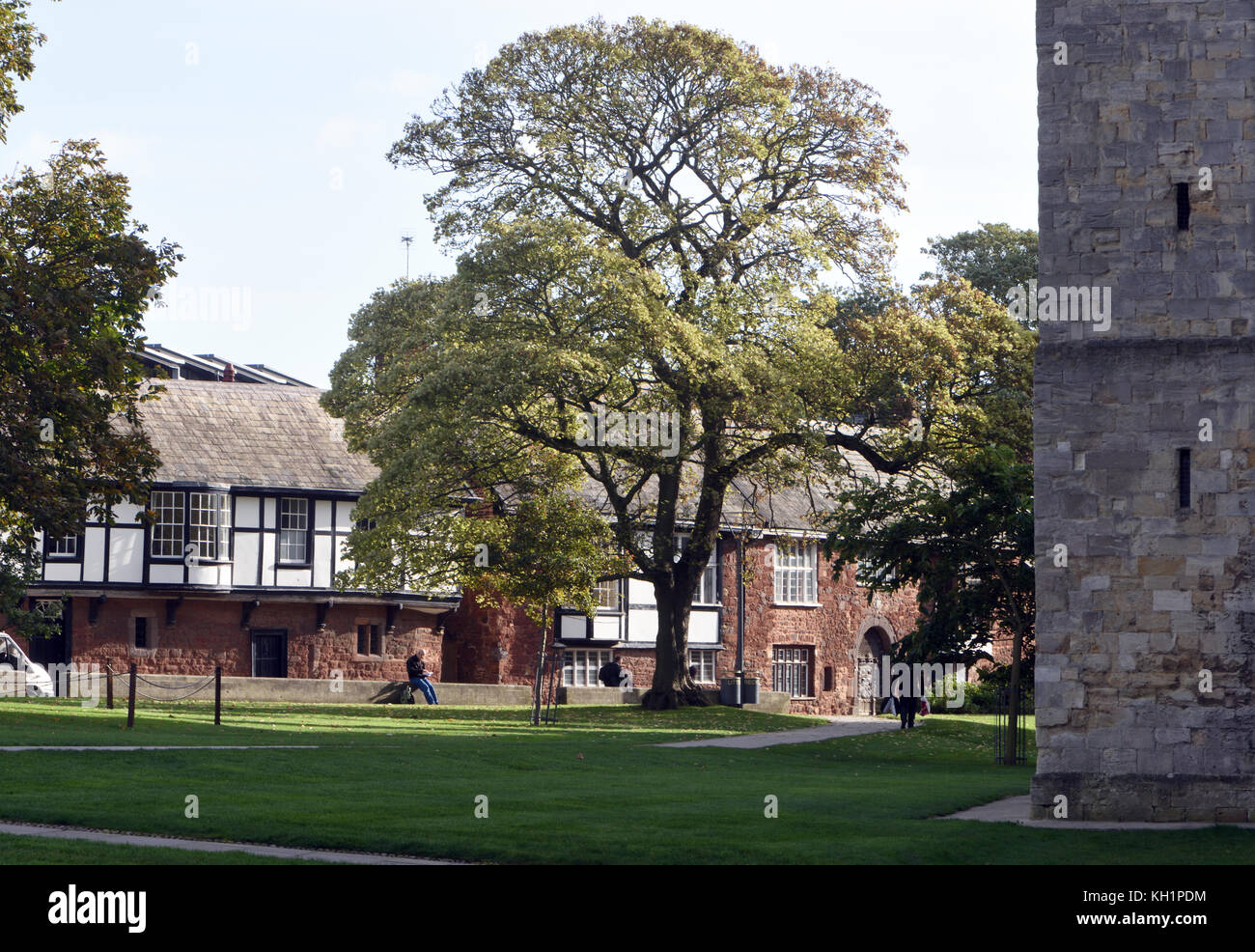 Exeter Cathedral and the Cathedral Green. Exeter, Devon, UK Stock Photo ...
