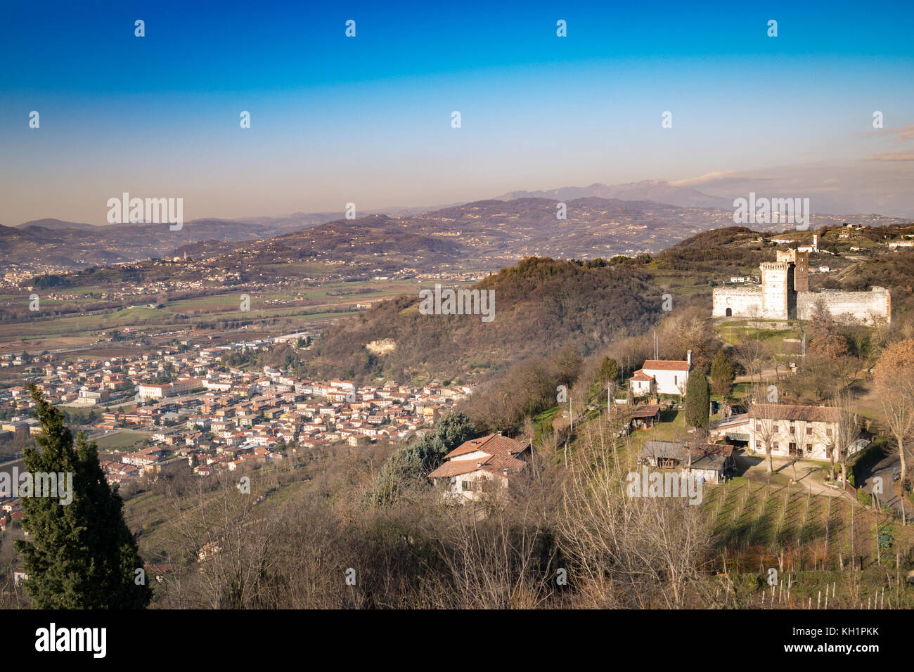 View of the hills of Montecchio Maggiore (Vicenza, Italy), on which ...