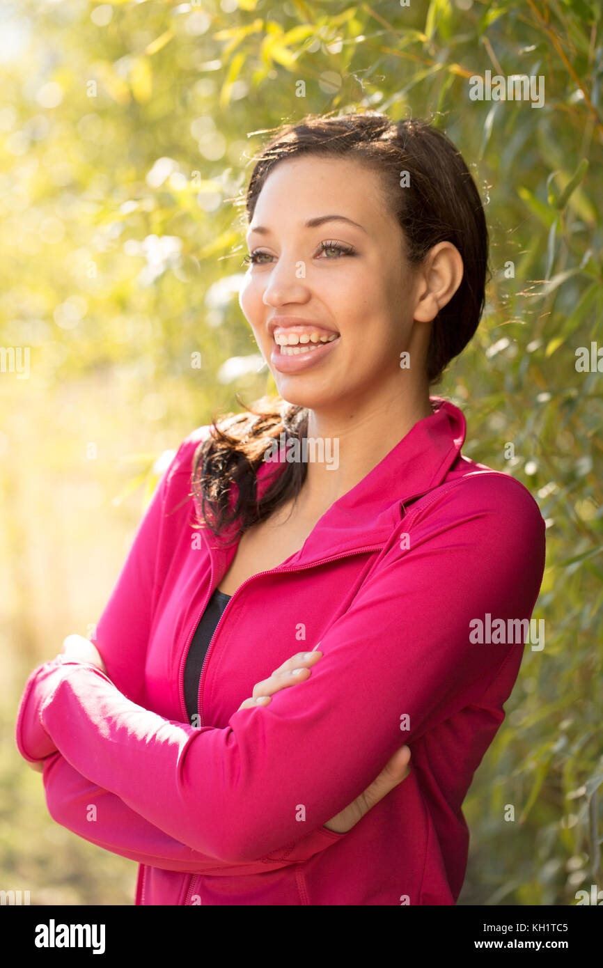 Healthy fit woman exercising and working out Stock Photo - Alamy