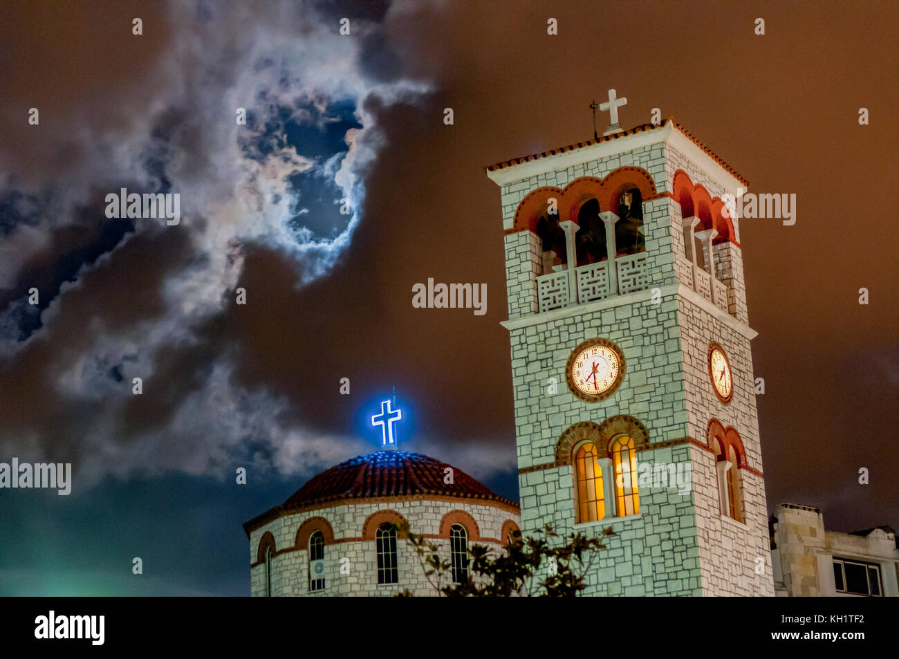 heavy rain is coming above a christian church Stock Photo - Alamy