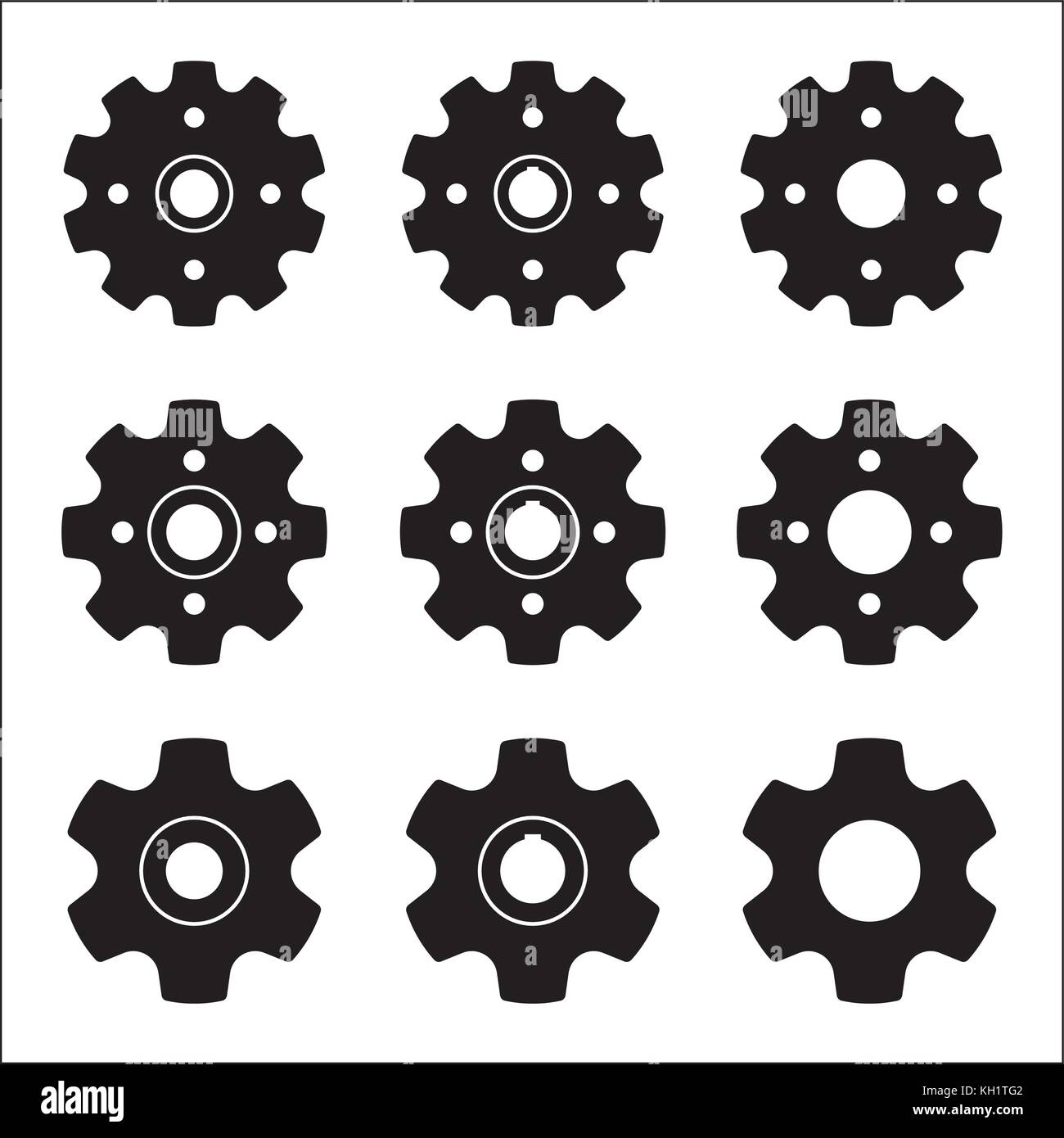 Sprocket and wheel vector icons Stock Vector Image & Art - Alamy