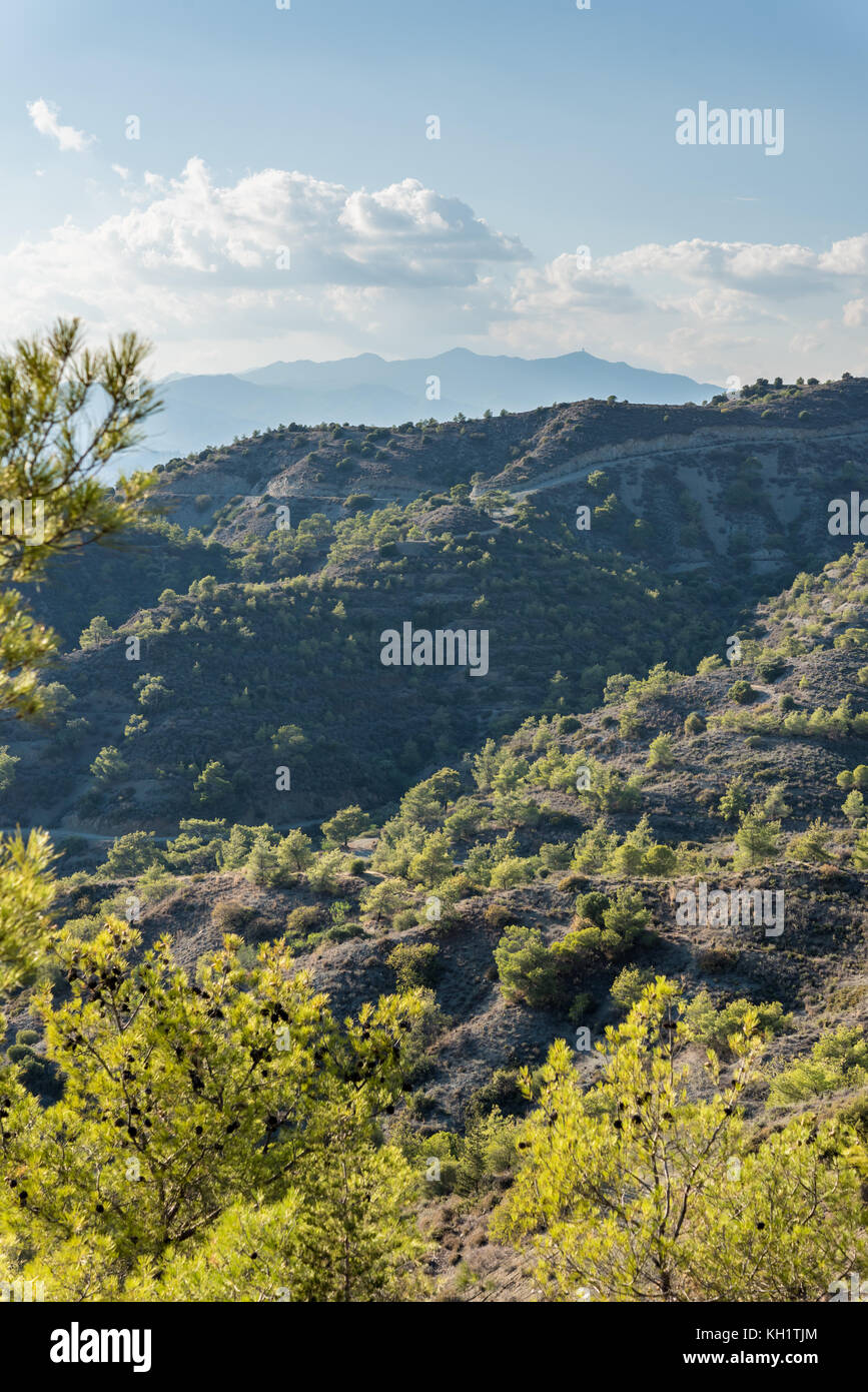 View of Larnaca bay and Nicosia from Stavrovouni monastery on a ...