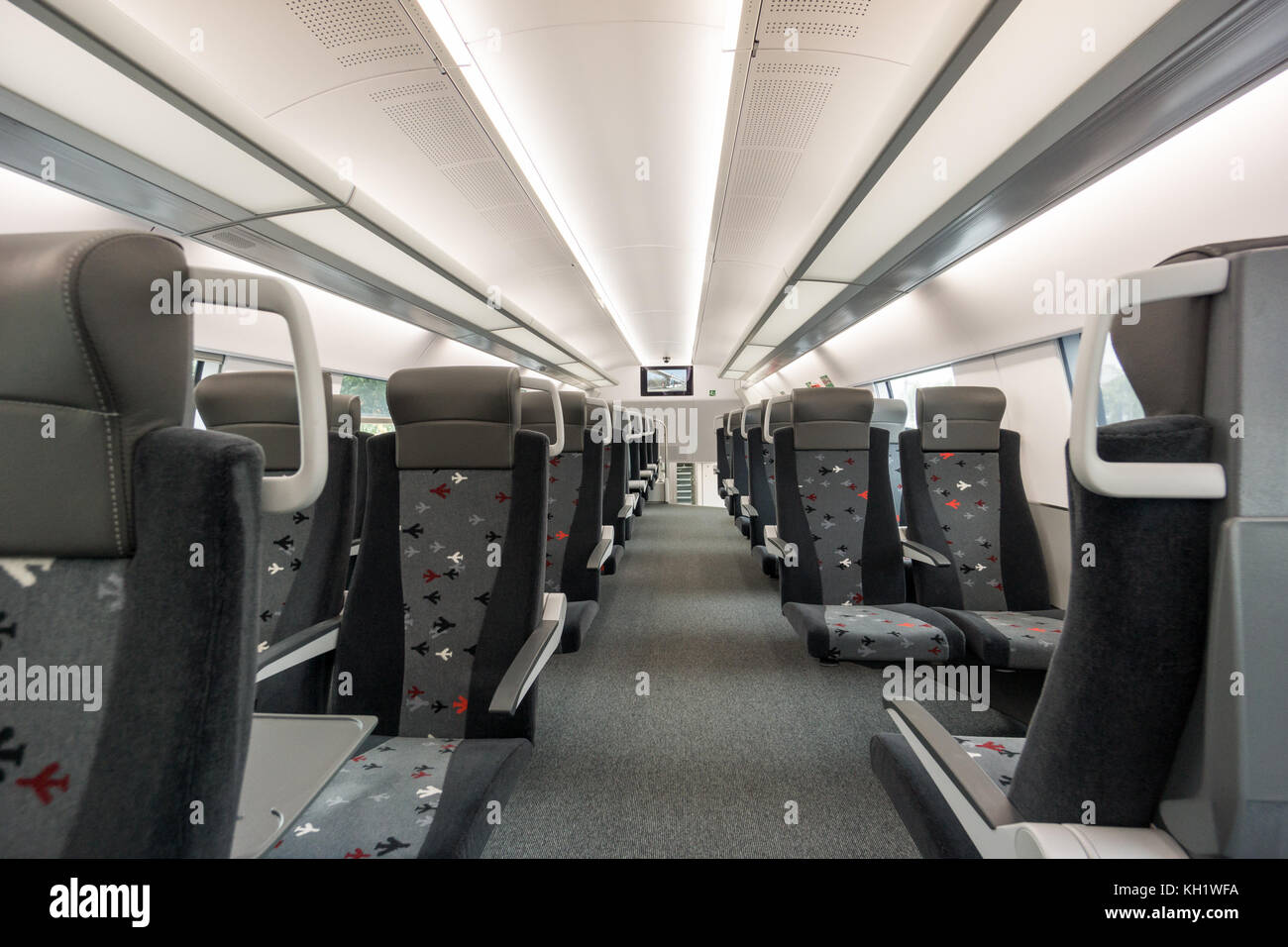 Interior of a modern train Stock Photo - Alamy