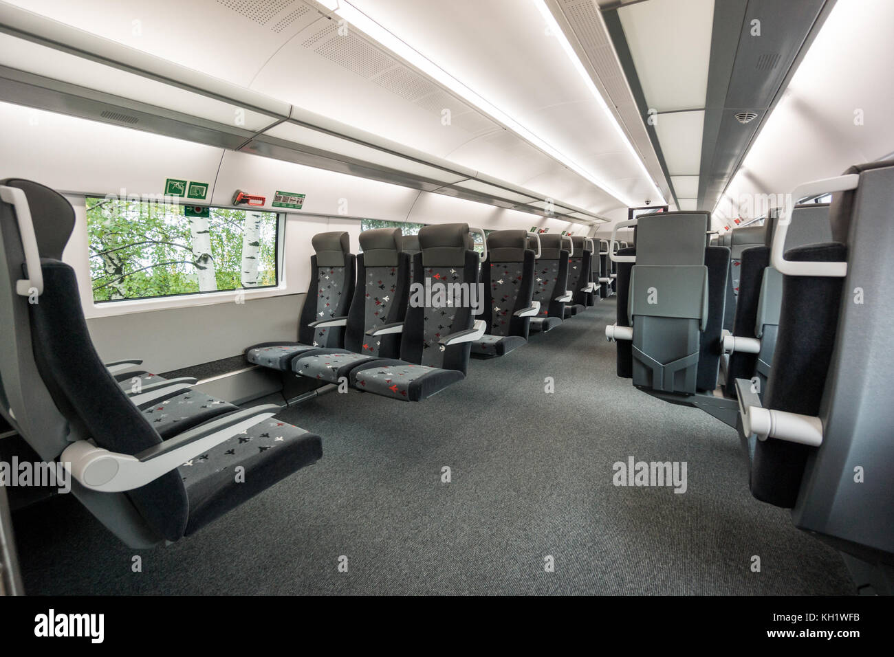 Interior of a modern train Stock Photo - Alamy