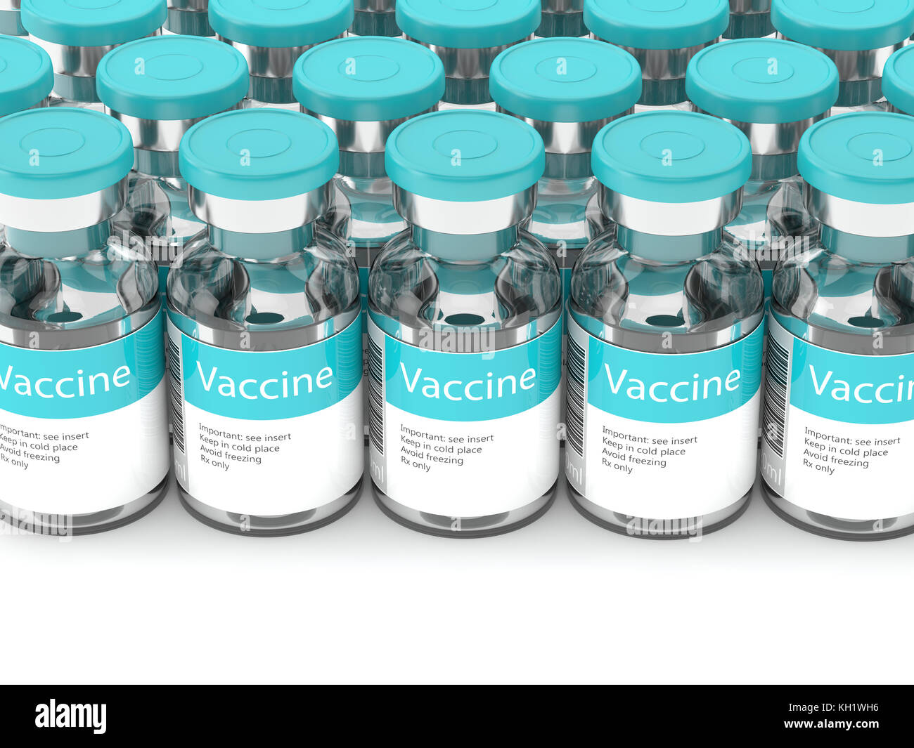 3d rendering of vaccine vials isolated over white background Stock Photo - Alamy