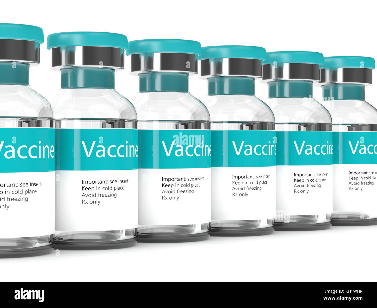 3d rendering of vaccine vials isolated over white background Stock Photo - Alamy