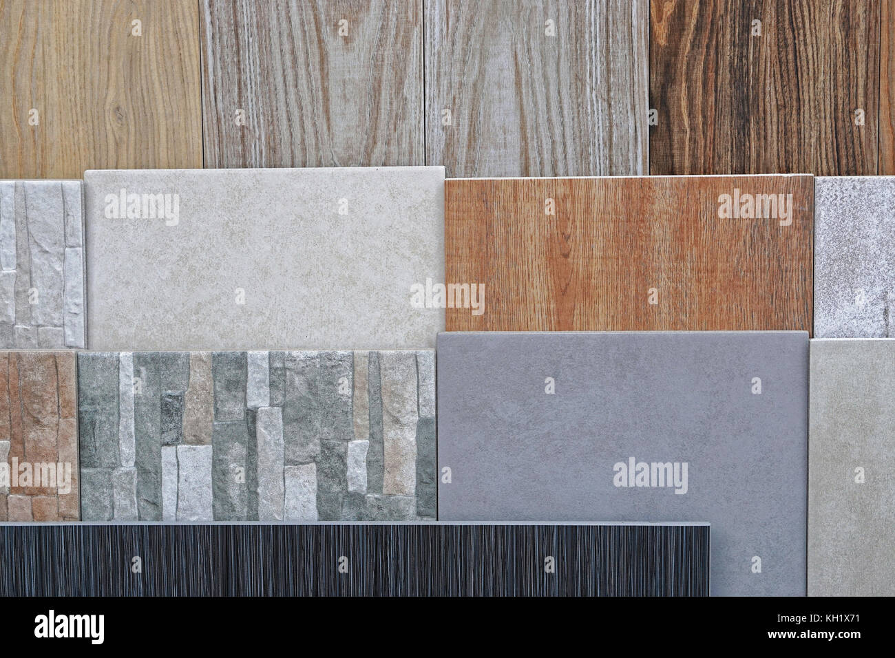 Ceramic tiles in various patterns and earth colors Stock Photo - Alamy