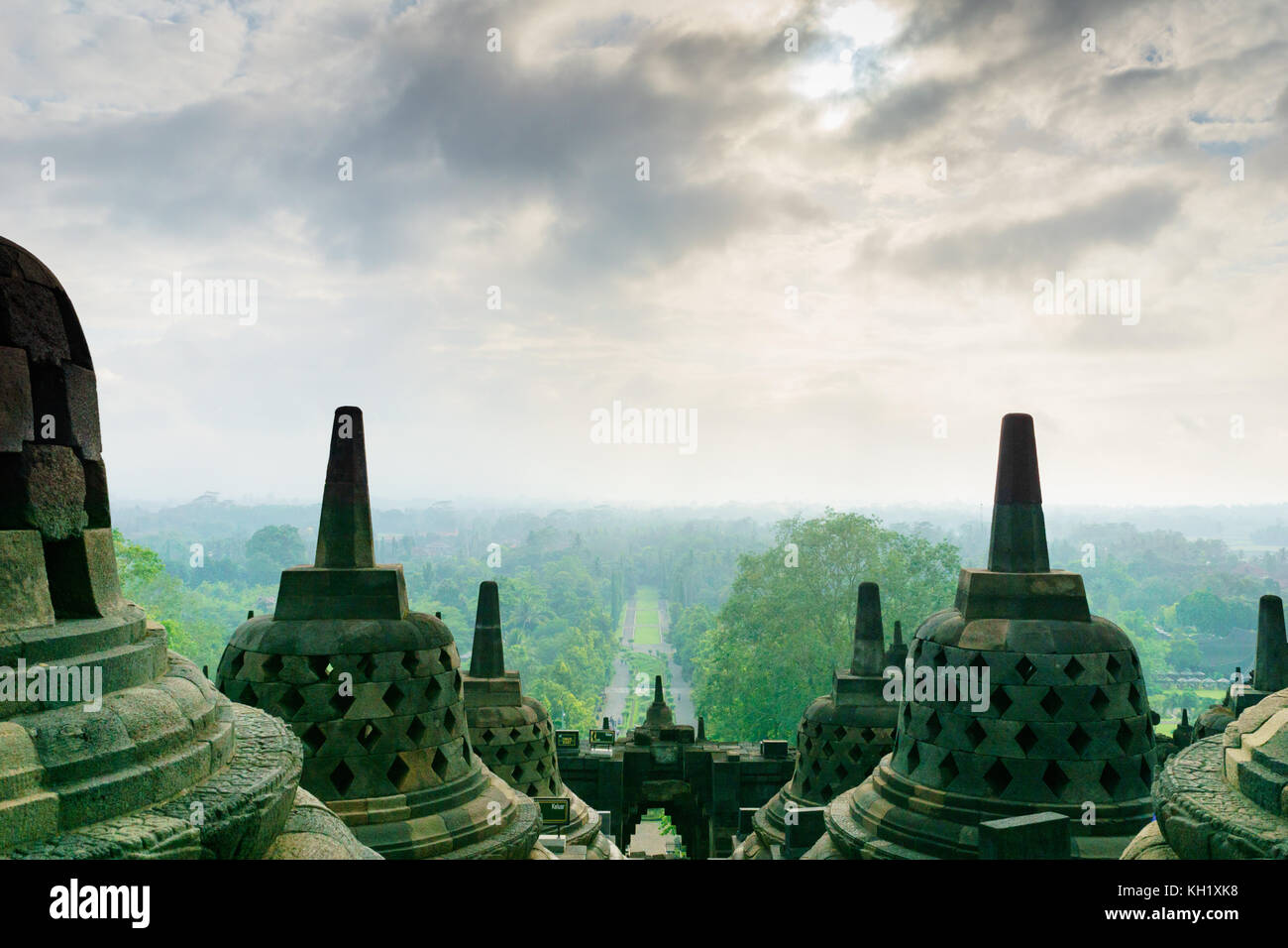 View of Borobudur temple. World heritage site in Yogyakarta, Central ...