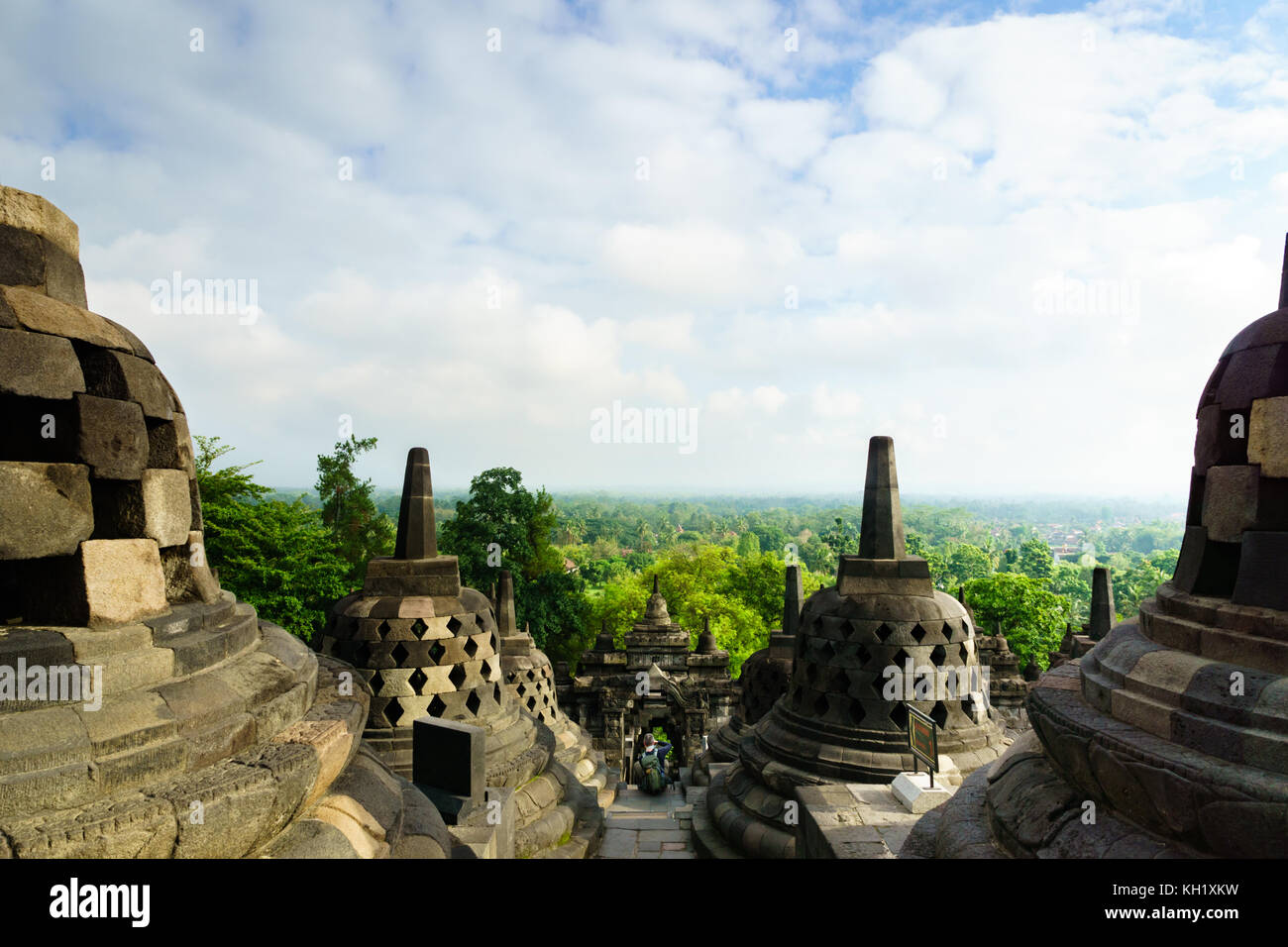 View of Borobudur temple. World heritage site in Yogyakarta, Central ...