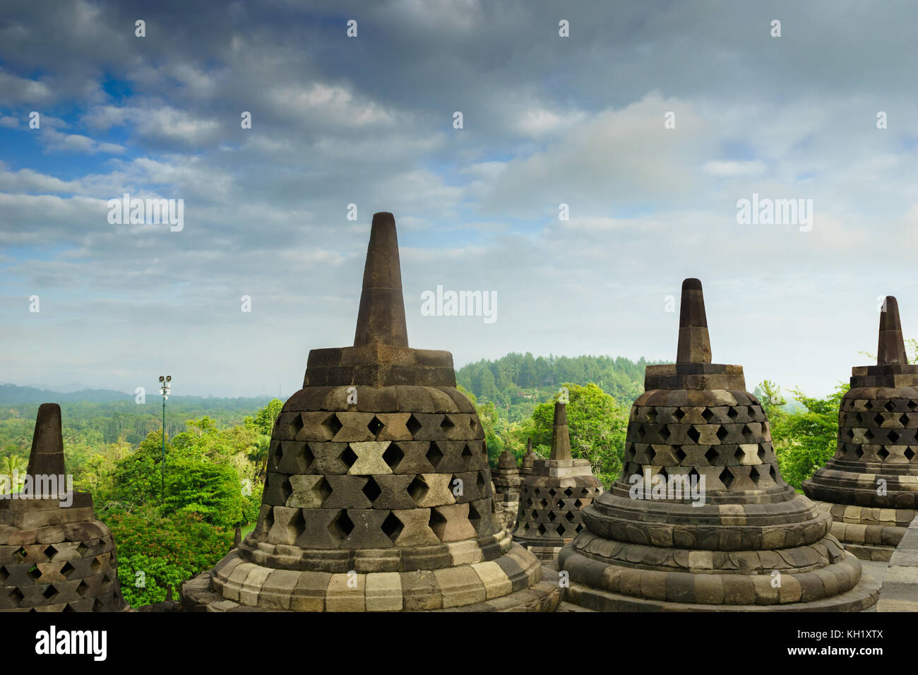 View of Borobudur temple. World heritage site in Yogyakarta, Central ...