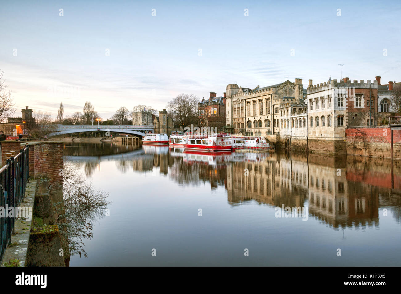 The River Ouse at York, North Yorkshire, England, with pleasure boats ...