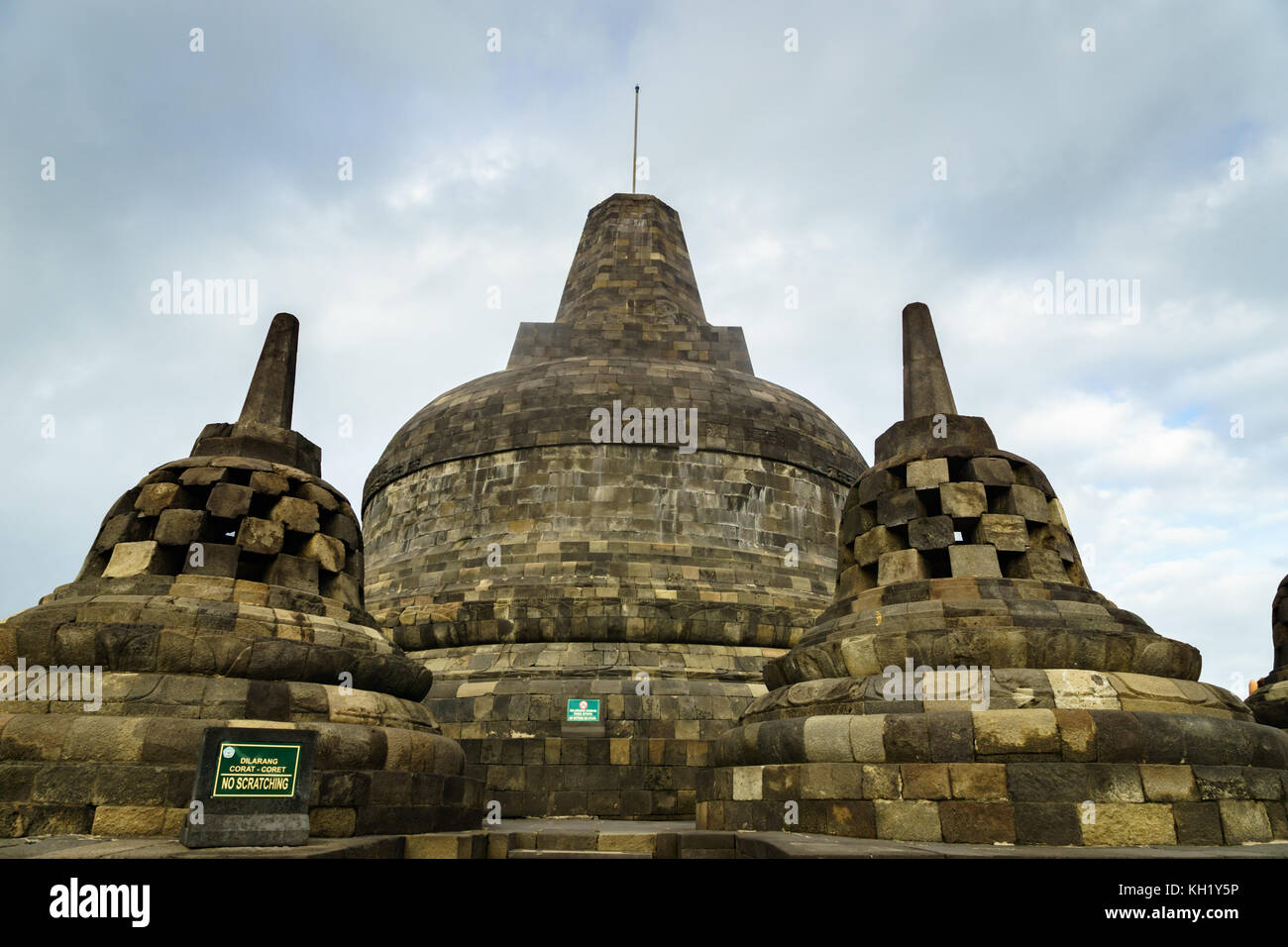 View of Borobudur temple. World heritage site in Yogyakarta, Central ...