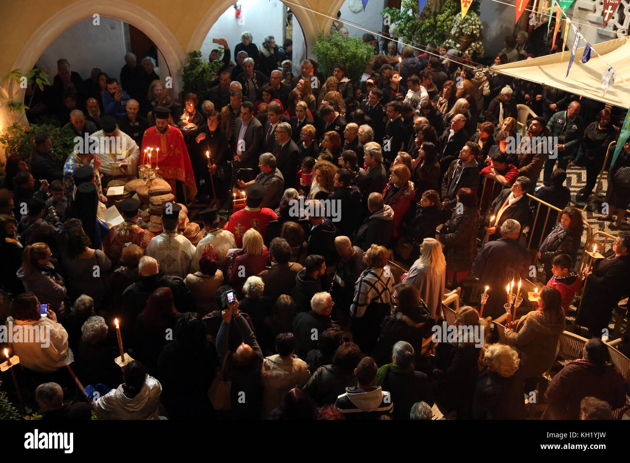 Panormitis Monastery, pilgrimage Stock Photo - Alamy