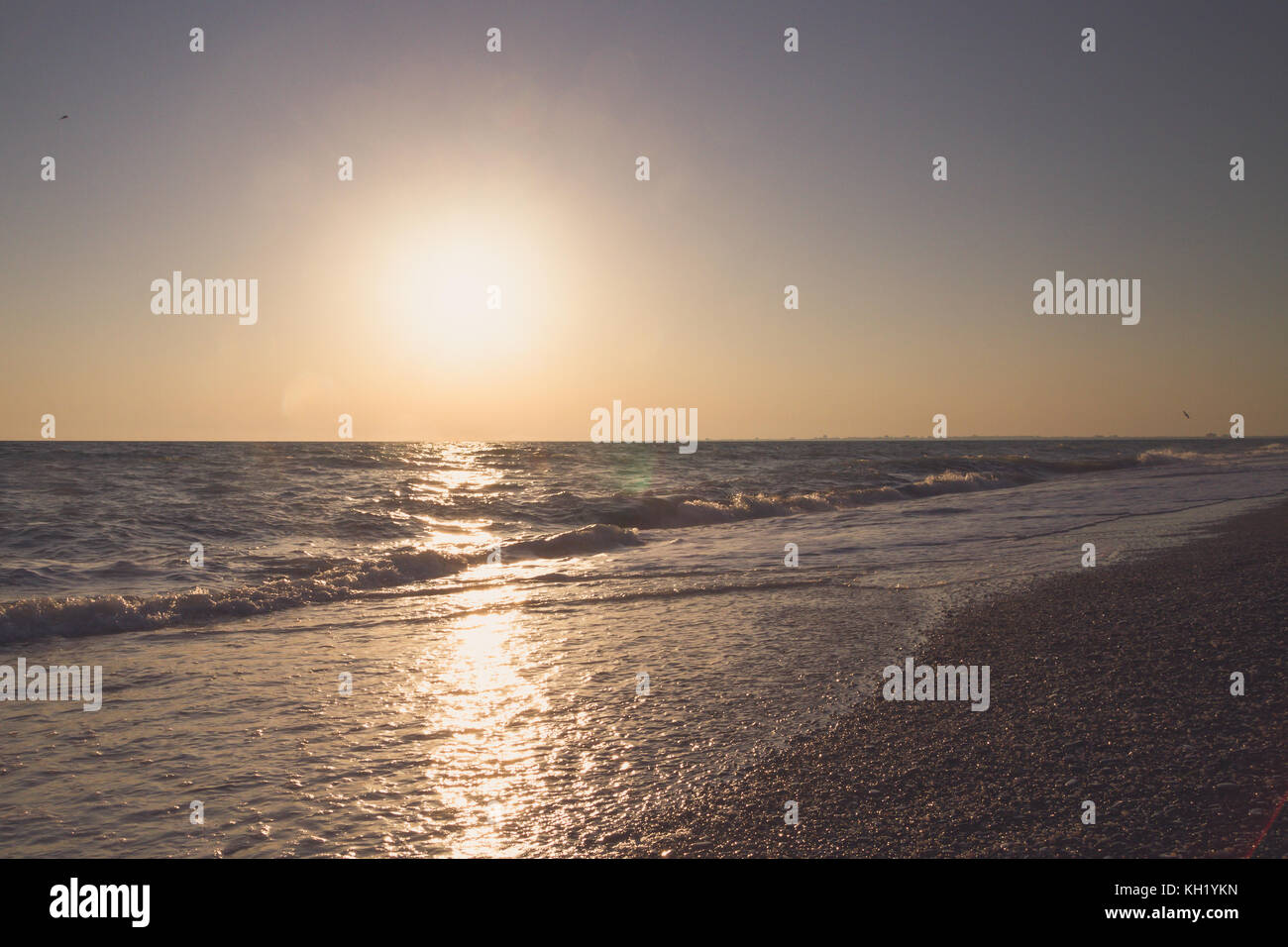 Beautiful sunset on the summer sea Stock Photo - Alamy