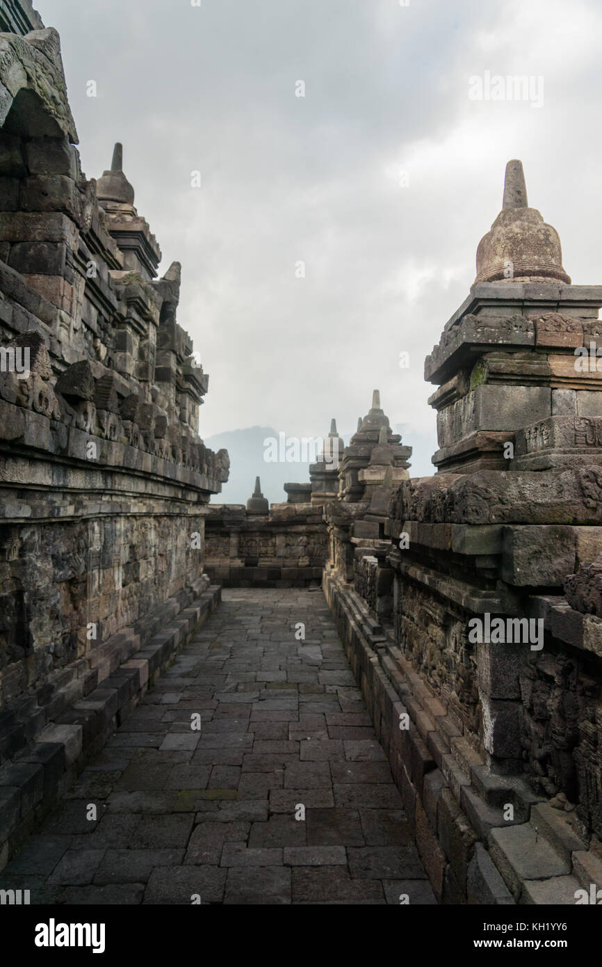 Structure of Borobudur temple in Yogyakarta, Jawa, Indonesia Stock ...