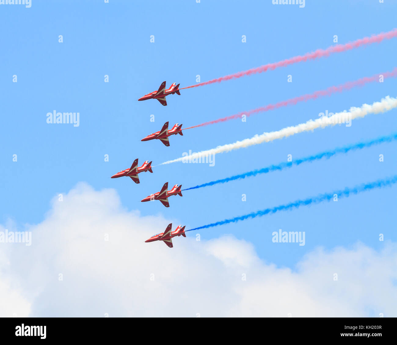 RAF aerobatics display team the Red Arrows give a display prior to ...