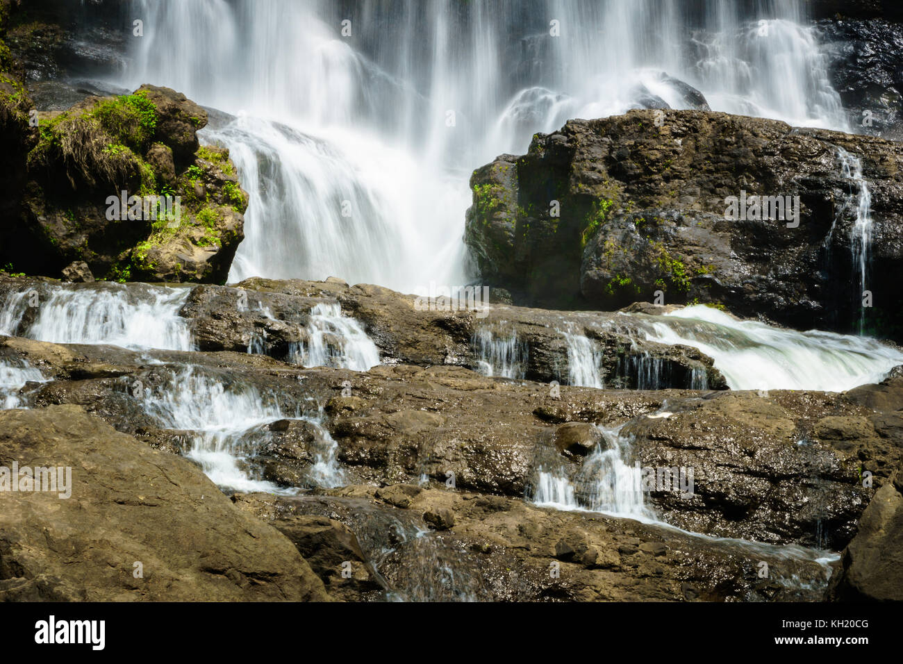 Waterfall, countryside landscape in a village in Cianjur, Jawa ...