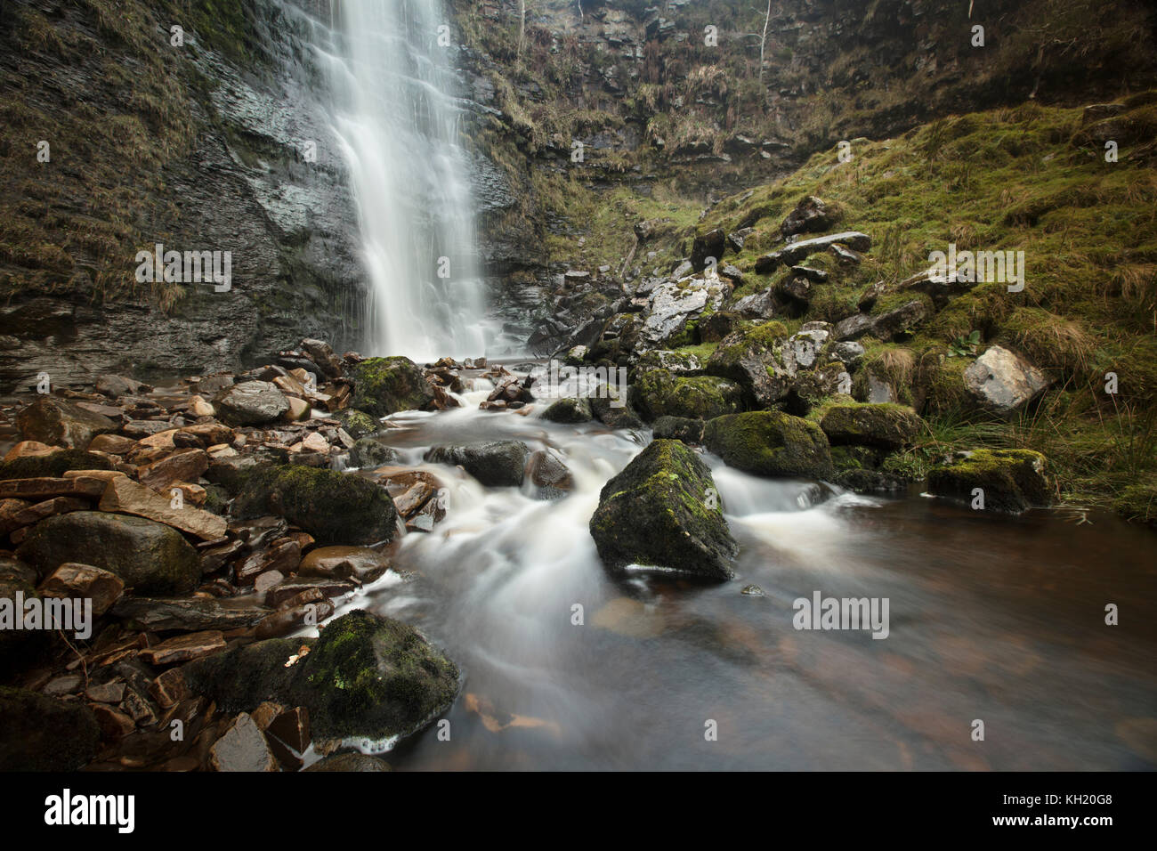 High Force Waterfall (Force Gill) on the slopes of Whernside, Whernside ...