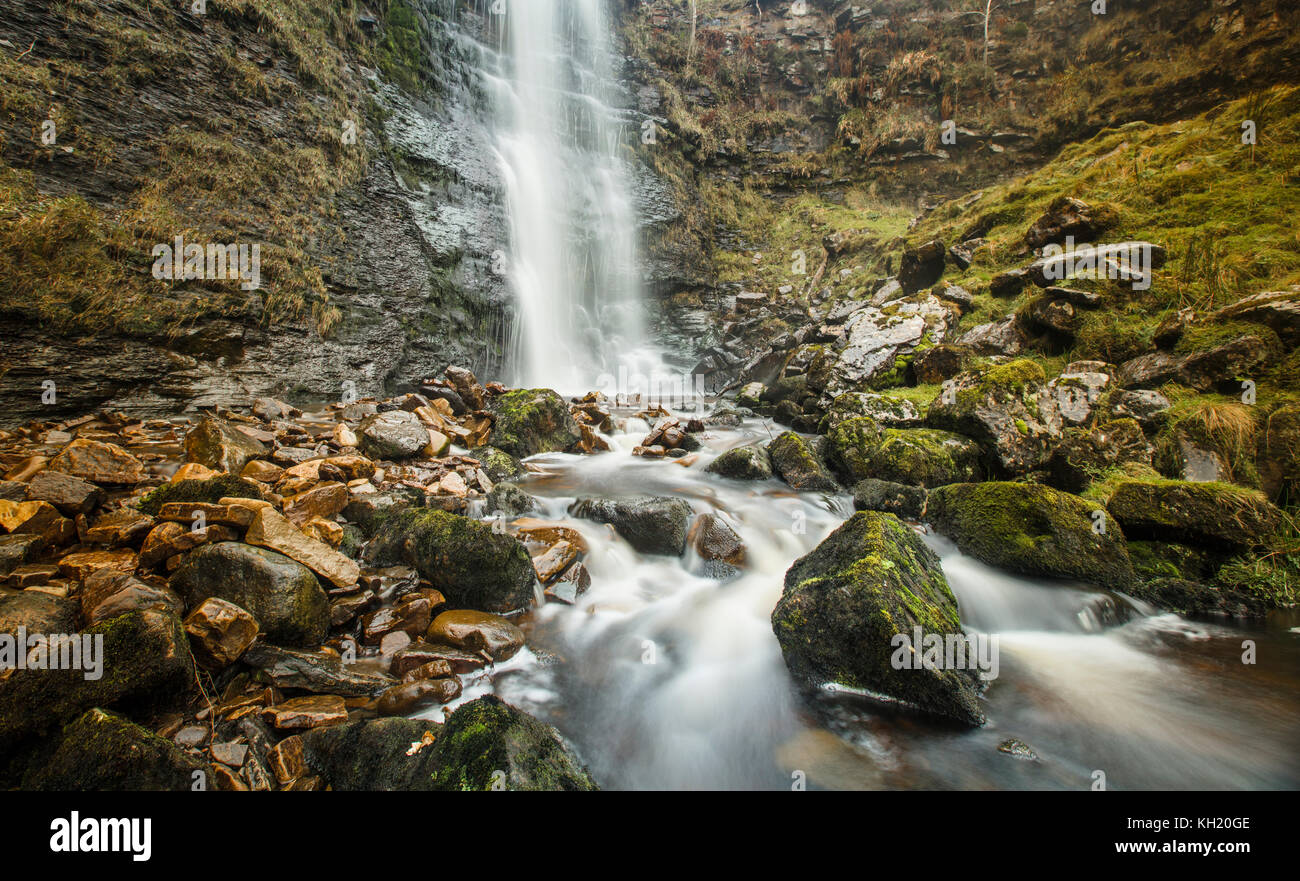 High Force Waterfall (Force Gill) on the slopes of Whernside, Whernside ...