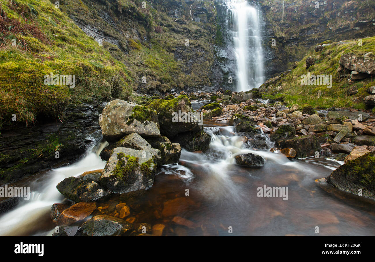 High Force Waterfall (Force Gill) on the slopes of Whernside, Whernside ...