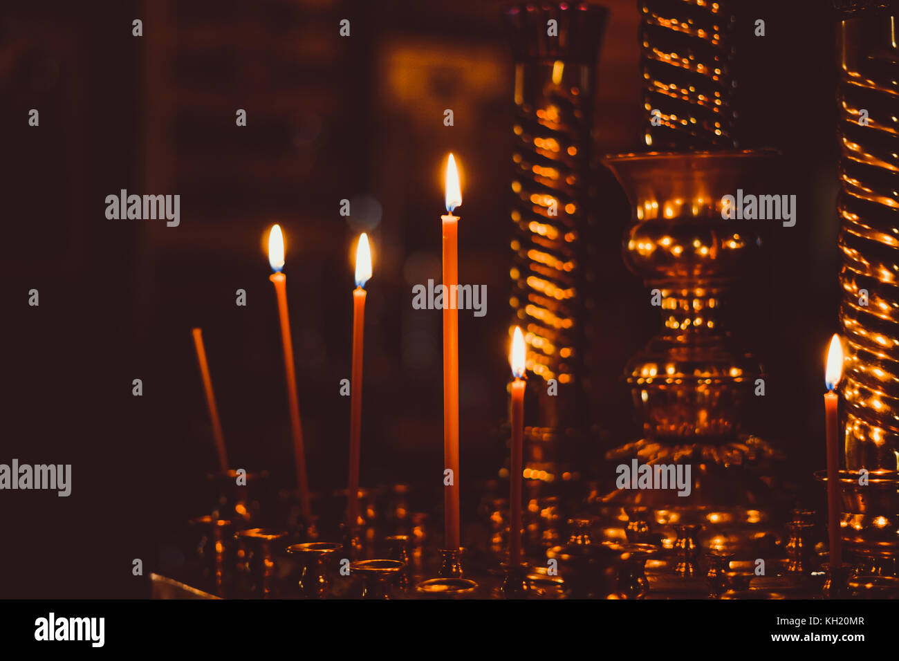 candles were burning in the Russian Orthodox Church Stock Photo - Alamy