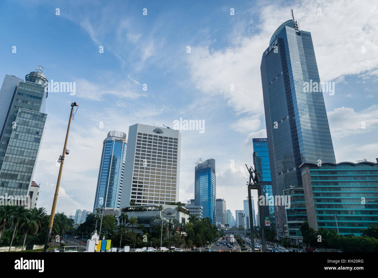 Jakarta, Indonesia - November 2017: Jakarta cityscape and traffic jam ...