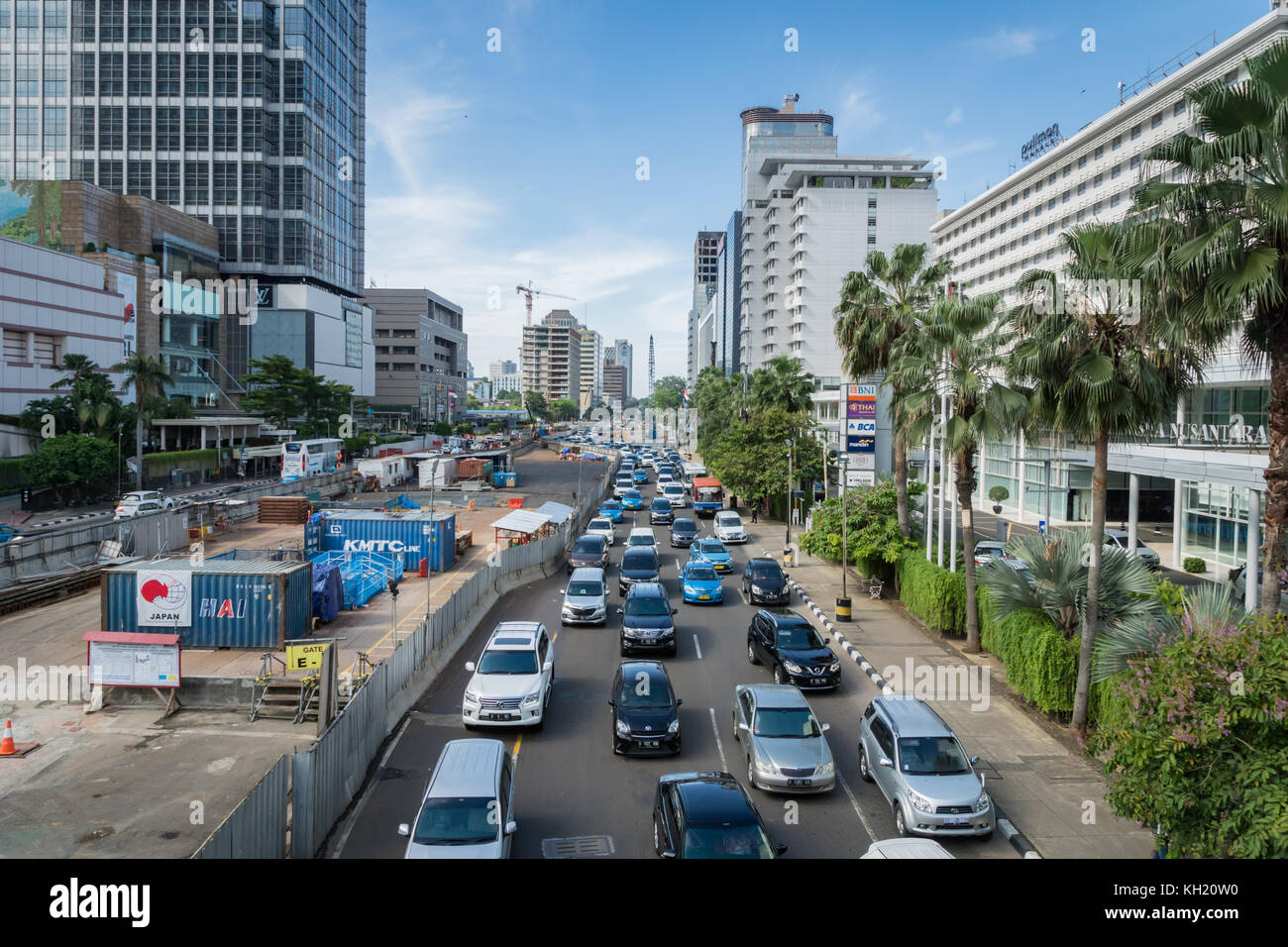 Jakarta, Indonesia - November 2017: Jakarta cityscape with traffic and ...