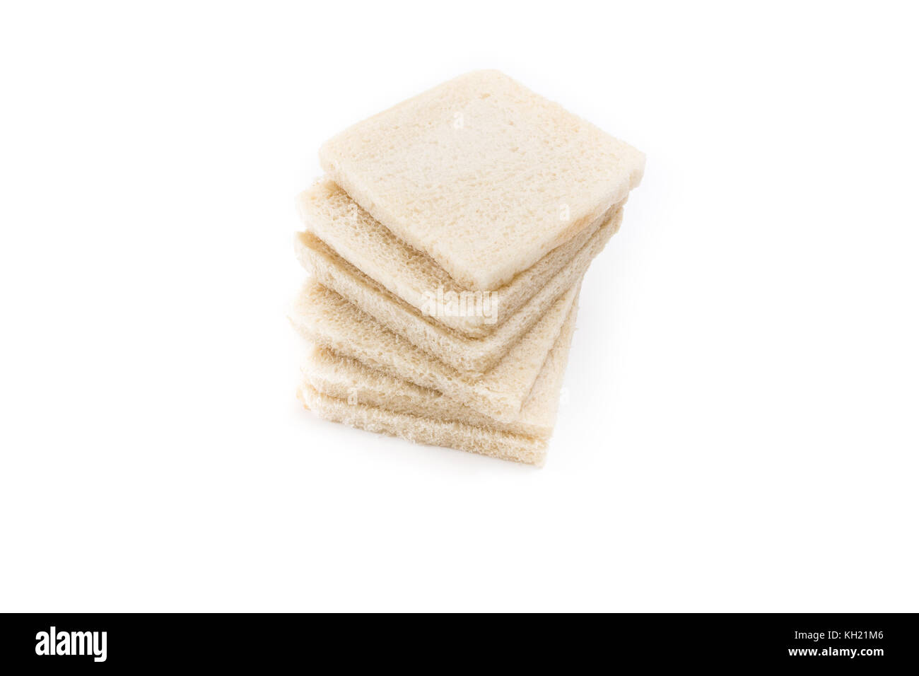White no crust sandwich bread slices, on white background Stock Photo ...